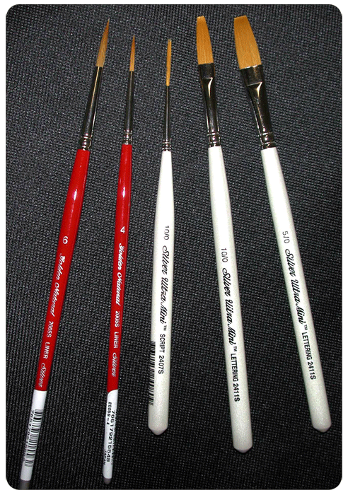 Silver Brush Bobbie Gray Brush Set of 5 - Lettering & Stroke - Short ...